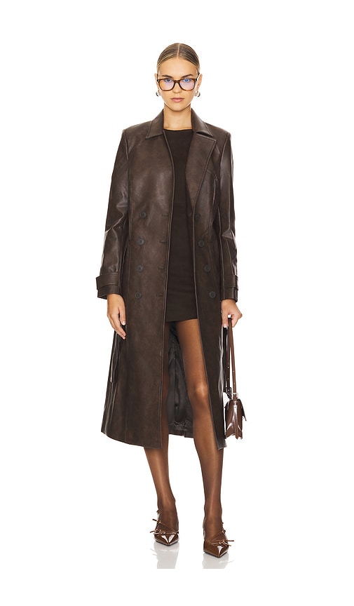 BARDOT Faux Leather Trench Coat